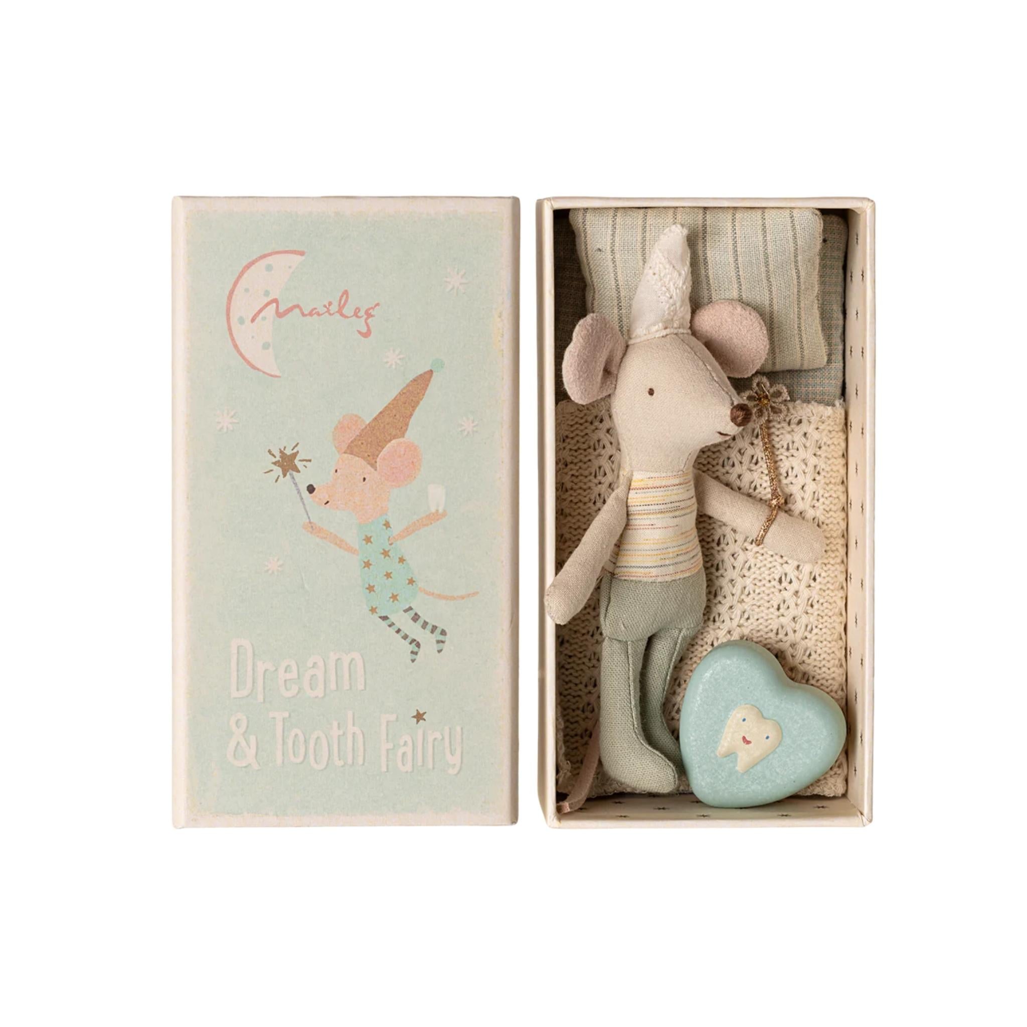 Maileg Tooth Fairy Mouse Little Brother in Matchbox | Scandiborn