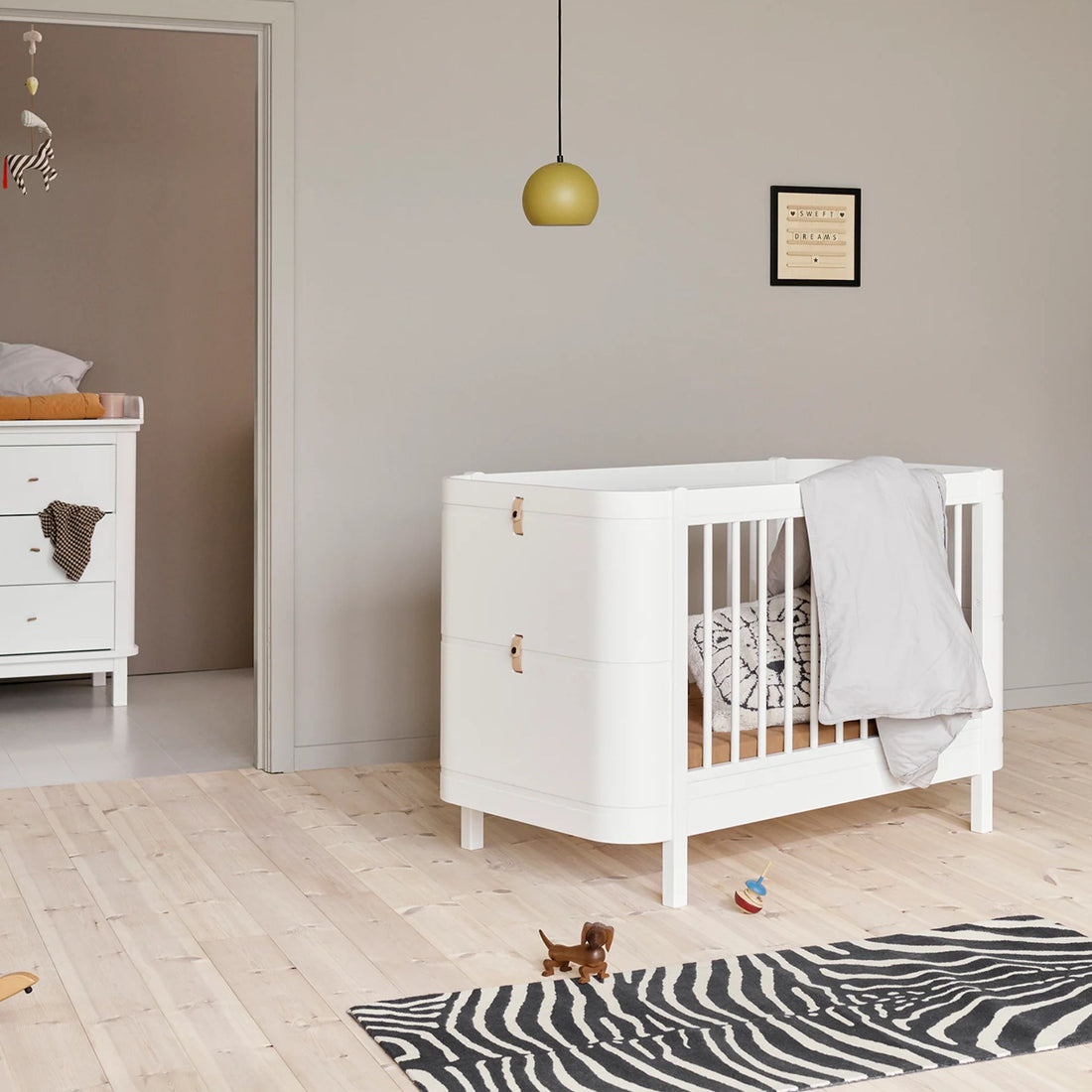 Oliver Furniture Wood Mini+ Cot Bed - White | Scandiborn