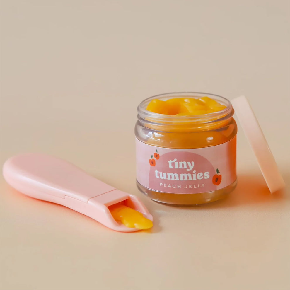 Tiny Harlow Tiny Tummies - Peach Jelly Food Jar & Spoon Set – Scandiborn