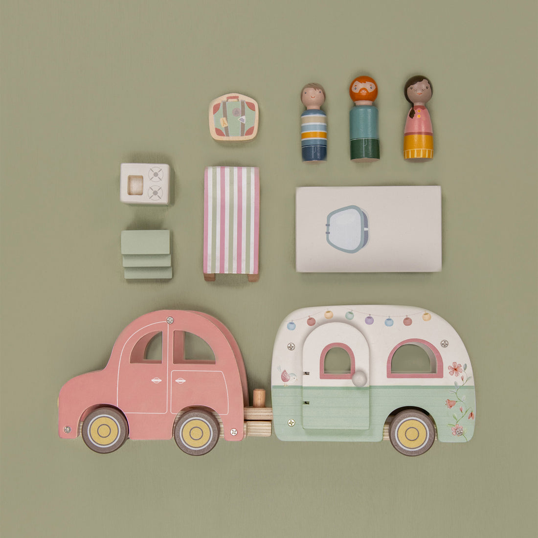 Little Dutch Wooden Toy Car & Caravan – Scandiborn